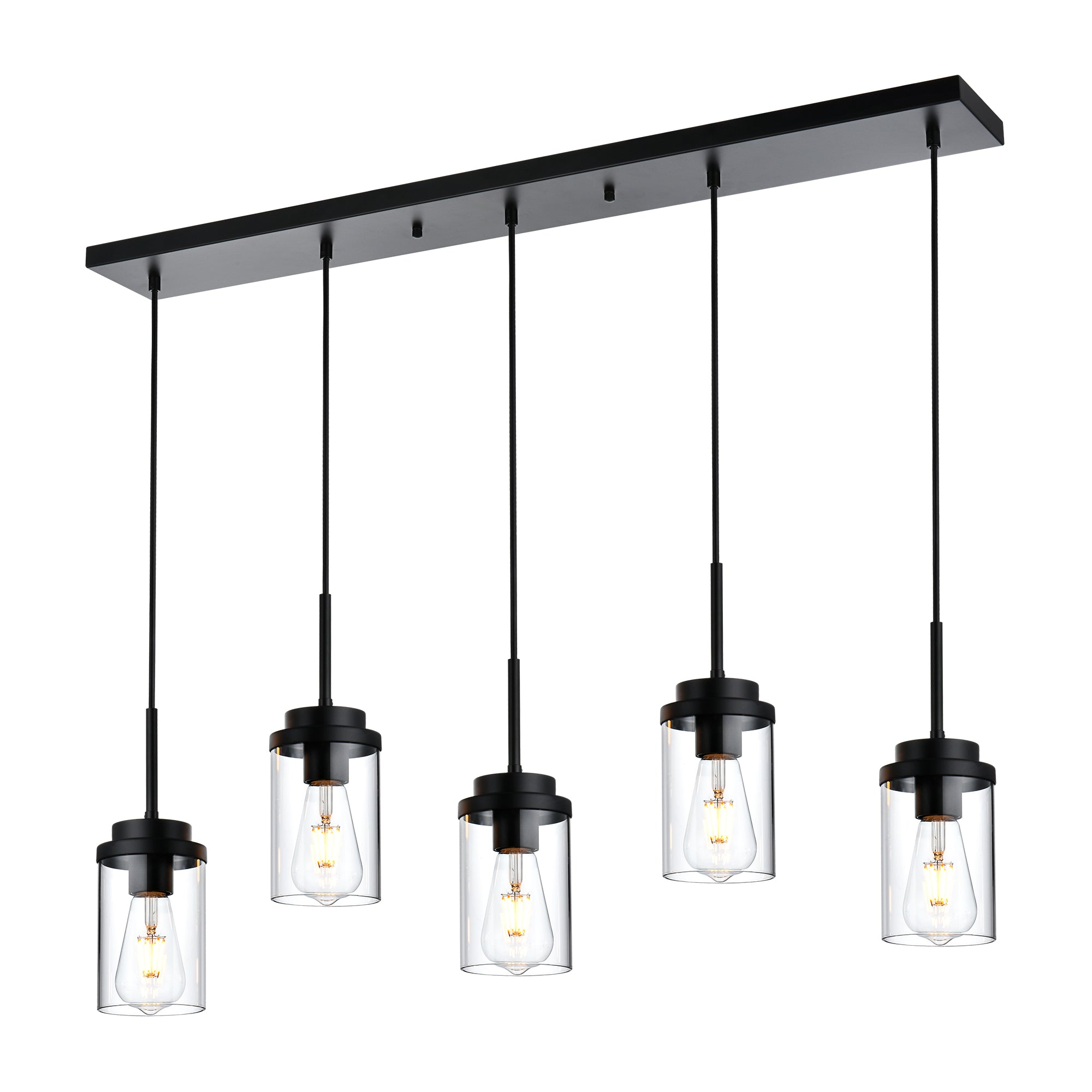 Kitchen Island Lighting Modern 5 Lights Linear Chandeliers for Dining ...